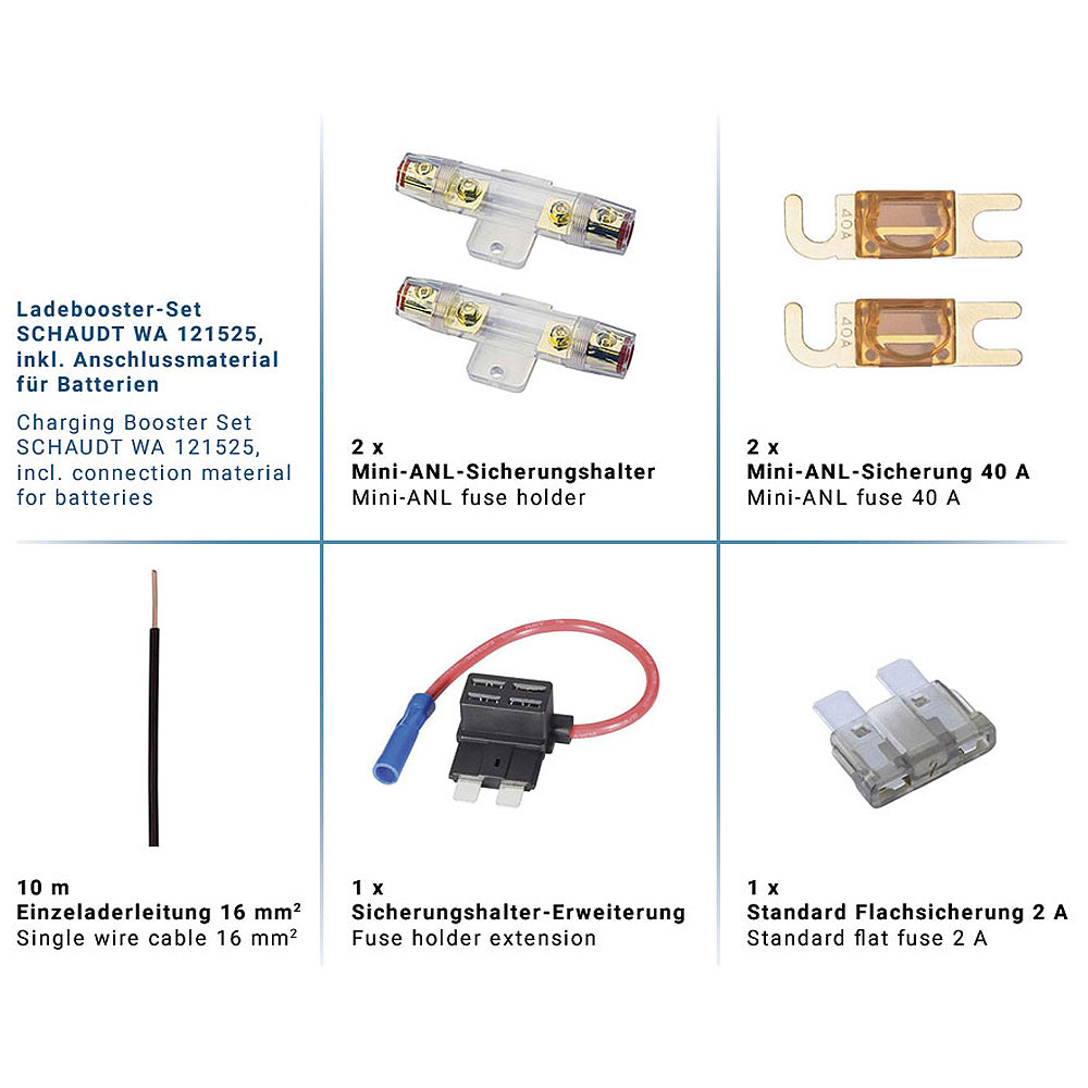 Charging Booster-Set SCHAUDT WA 121525, incl. connection material for ...